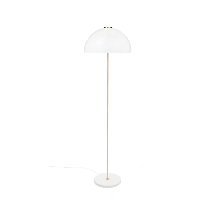 Kupoli golvlampa - Vit-mässingsdetaljer-vit skärm - Innolux