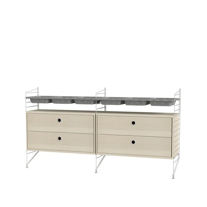 String sovrum ask & grå - Kombination G - String → NordicNest.se